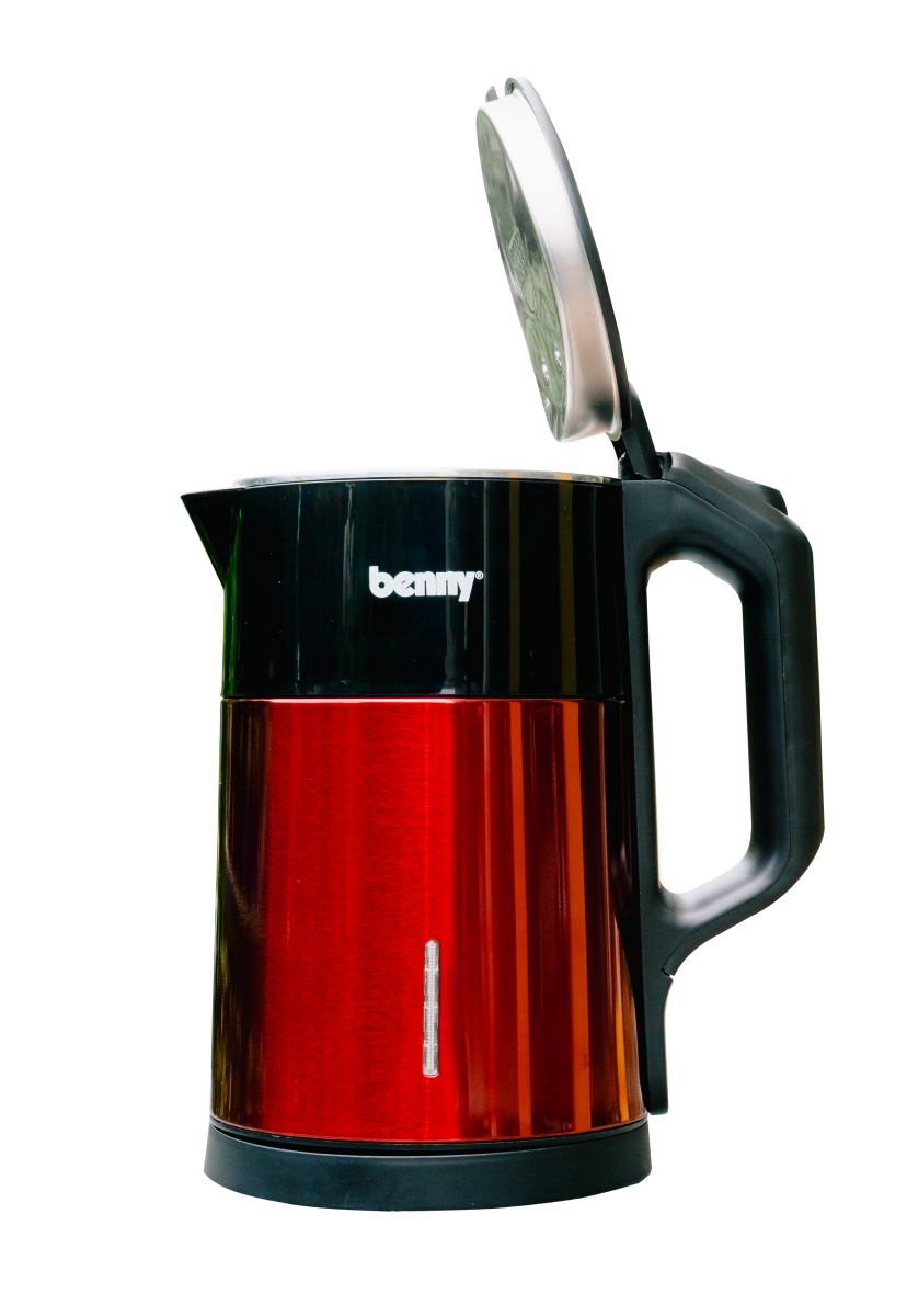 Ấm siêu tốc Benny BJ-18ST , Màu Đỏ Đen, 1500W, 1,8L | Benny